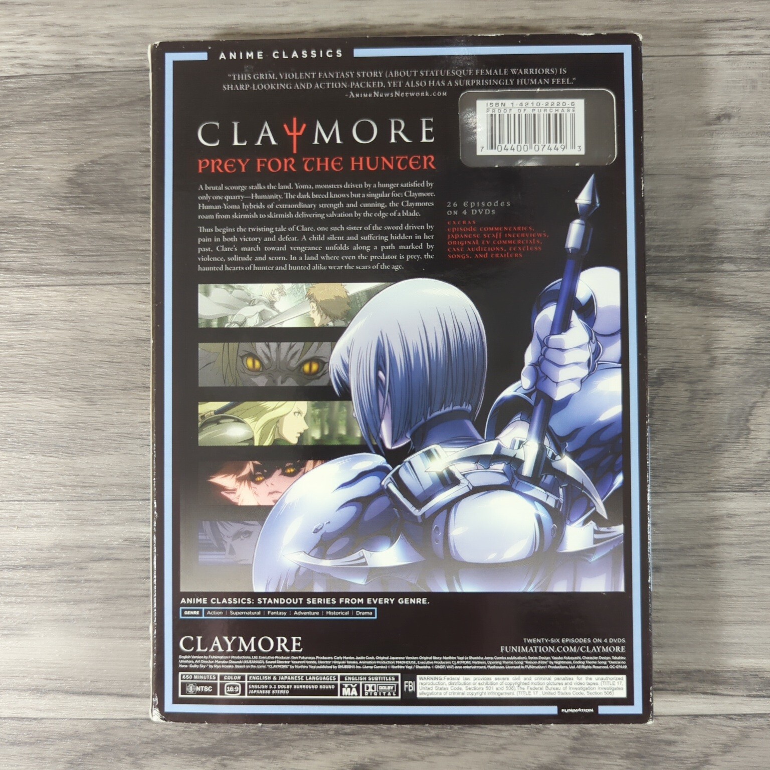 Claymore: The Complete Series (DVD, 2011, 4-Disc Set) for sale online ...