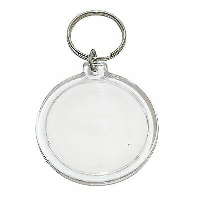 10 Clear Acrylic Snap In Round Photo Keychains 7.9cm x 4.5cm for sale ...