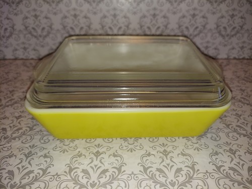 Vintage Pyrex Yellow 1.5 Qt 503-B Refrigerator Casserole Dish & Ribbed ...