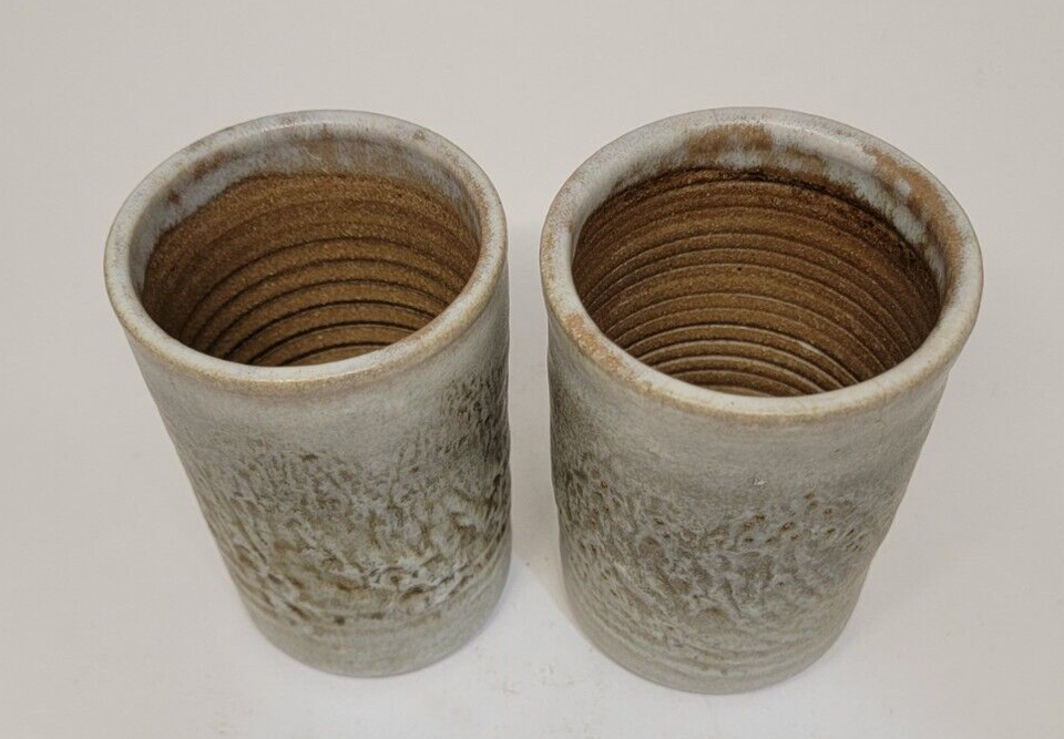 Vintage PAIR 1960's Joe Gafford Studio Art Pottery Vases Drinking ...