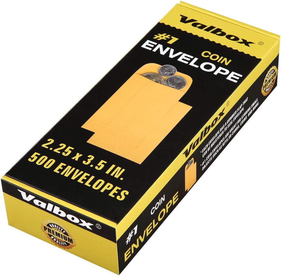 ValBox #1 Coin Envelopes 2.25x 3.5 Small Parts (2.25x3.5 Inches), Brown ...