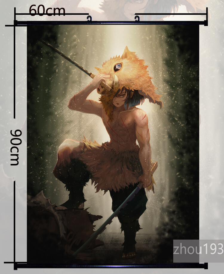 Kimetsu no Yaiba Hashibira Inosuke Wall Scroll Poster Home Decor Gift ...