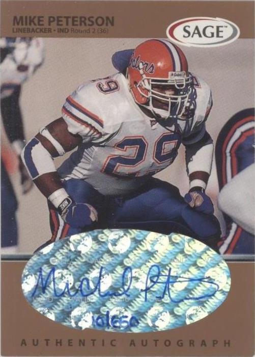 1999 SAGE - Autographs Mike Peterson #A40 Bronze /650 (AU) for sale ...