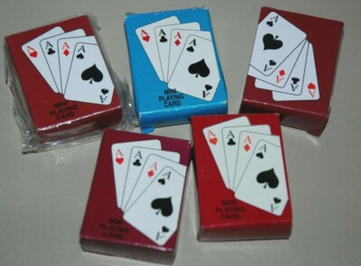 5 Packs of Mini Playing Cards, Individual boxed packs, size 5.5cm x 4cm ...
