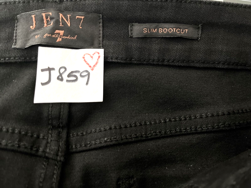 Jen7 by 7 For All Mankind Slim Bootcut Jeans Sz 12 Black Zip A383743 ...