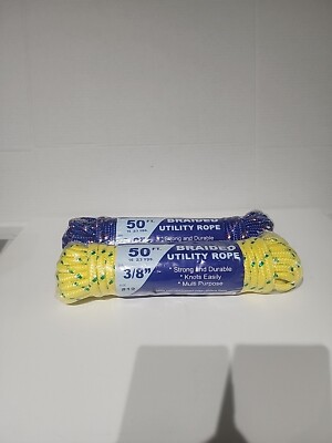 Braided Utility Rope 3/8" x 50' Polypropylene Fiber Strands Assorted ...