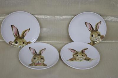 POTTER'S STUDIO ROUND EASTER BUNNY RABBIT BOULEVARD APPETIZER PLATES ...
