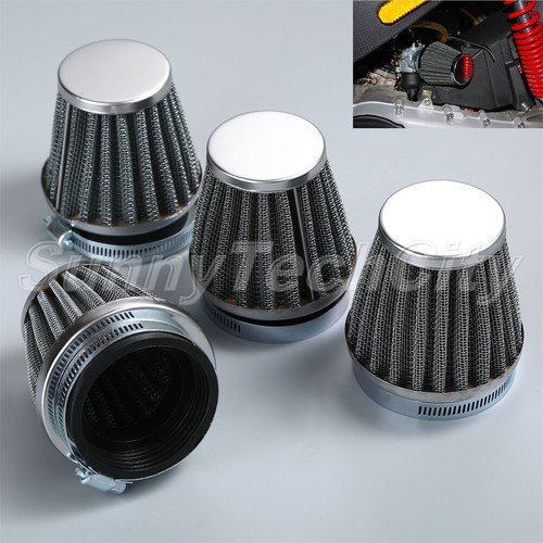 4x 52mm Motorcycle Air Filters Engine Inlet Air Dirt Dust Cleaner Cone ...