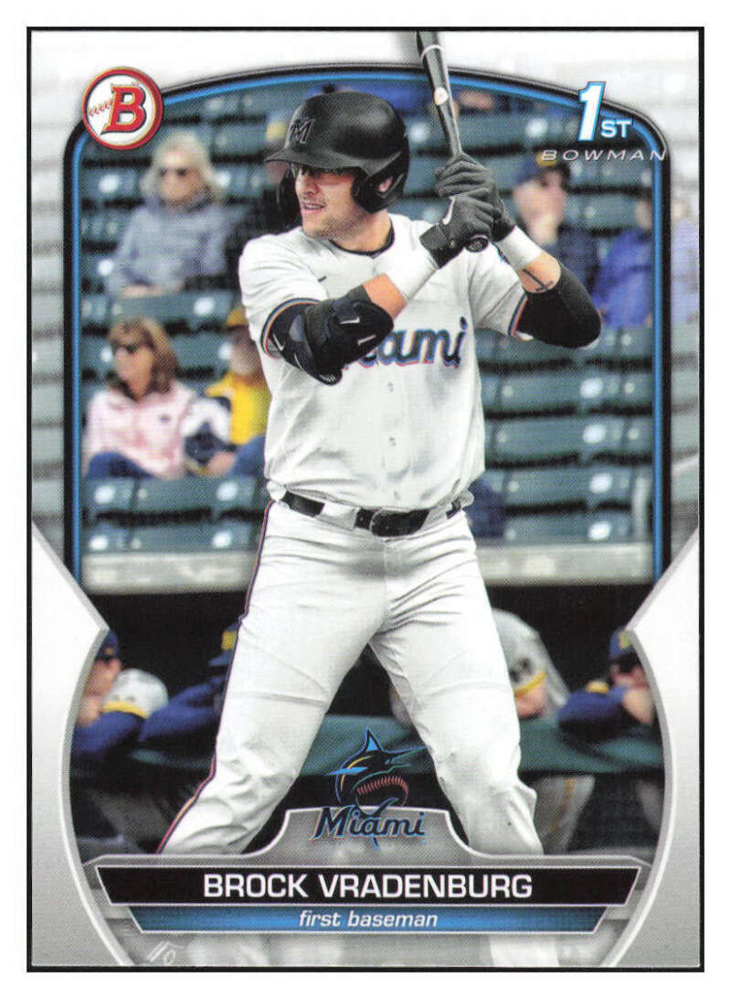 Brock Vradenburg RC 2023 Bowman Draft #BD-44 Pre ROOKIE MLB Marlins ID ...