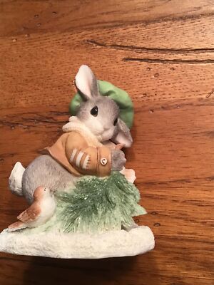 My Blushing Bunnies Enesco Christmas Figurine Wintertime Blessings ...