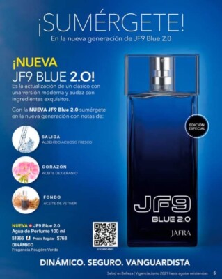 Jafra JF9 Blue 2.0 Cologne For Men 100 ml 3.3 Fl New In Box | eBay
