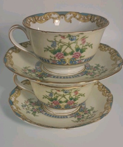 Noritake Set Of 2 Cups & Saucers Glenlea Pattern VTG M SERIES EXC ...