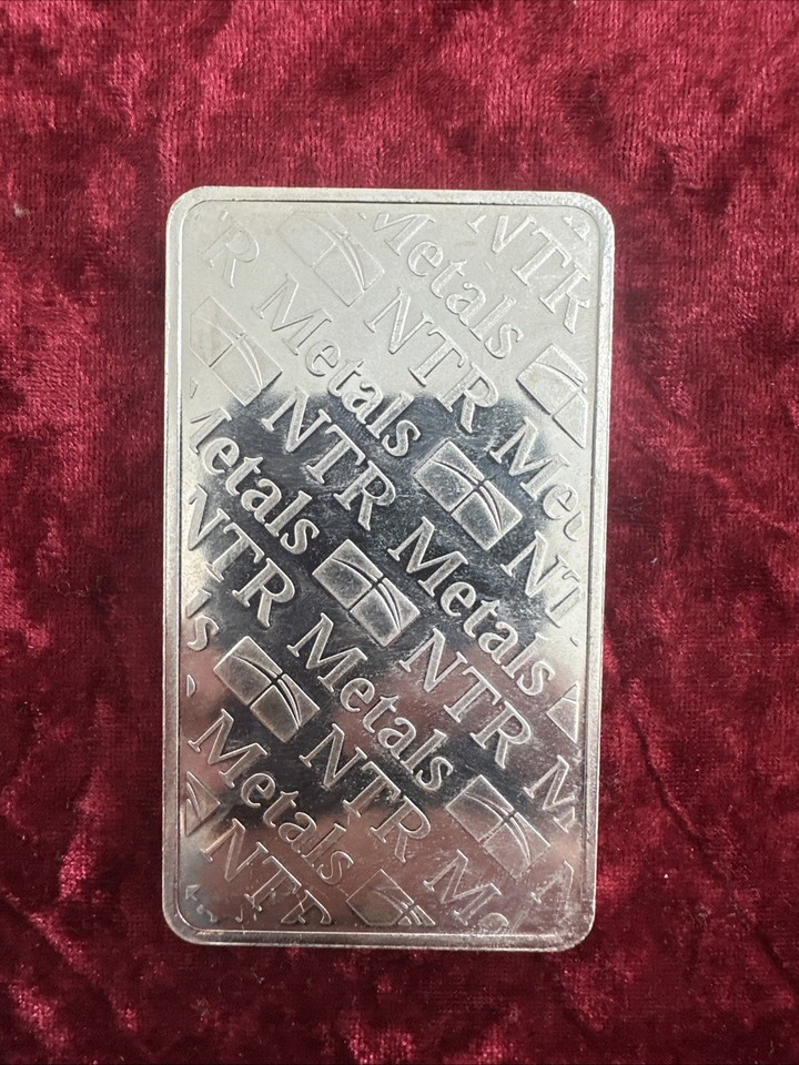 10 oz NTR Metals .999 Fine Silver Bar Ten Ounces Assayers Refiners Pure ...