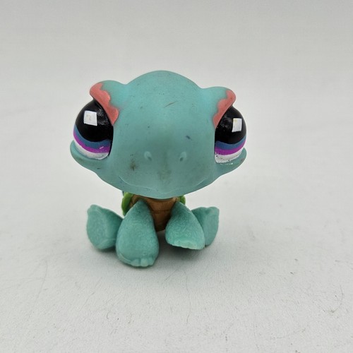 Littlest Pet Shop #522 Aqua/Green Sitting Turtle Purple/Blue Eyes ...