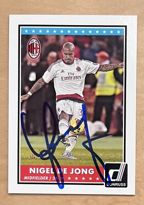 Nigel DeJong Signed 2015 Donruss Soccer Card Autographed Auto AC Milan ...