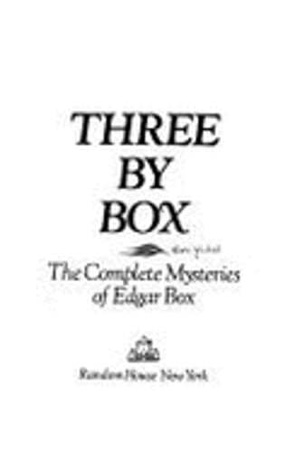 Three by Box: The Complete Mysteries of Edgar Box by Edgar Box: Used ...