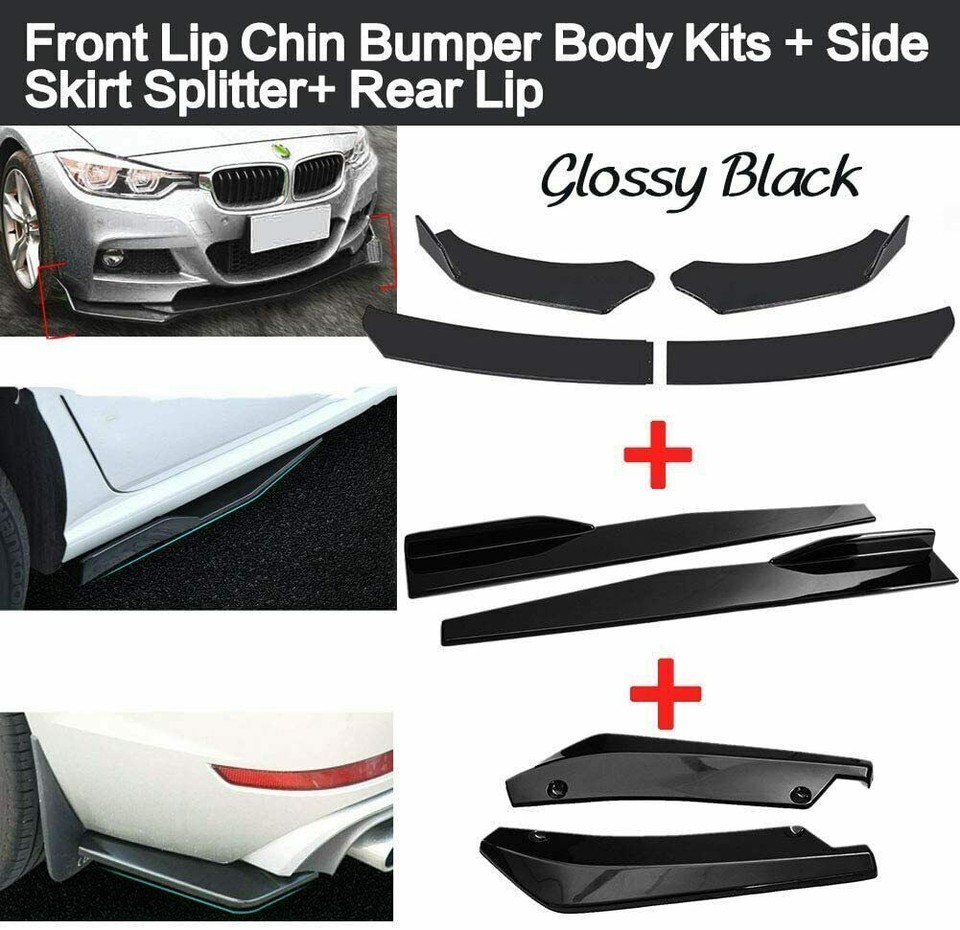 For Dodge Grand Caravan 99-20 Front Bumper Lip Splitter Spoiler Glossy ...
