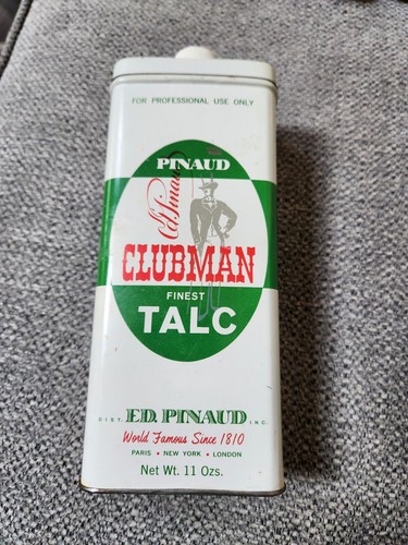 PINAUD Clubman TALC Powder 11 oz. Tin Collectible Advertising Vintage ...