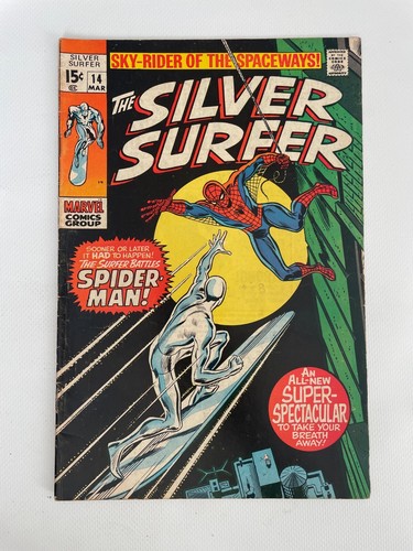 Silver Surfer # 14 FN Marvel Comic Book Mephisto Silver Age Spider-Man ...