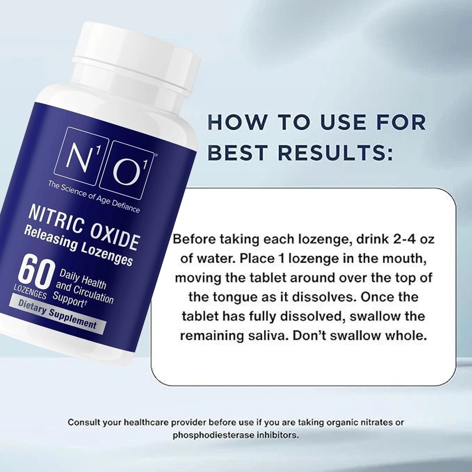 N1O1 Nitric Oxide Lozenges - 60 Count Supplement For Heart Health ...