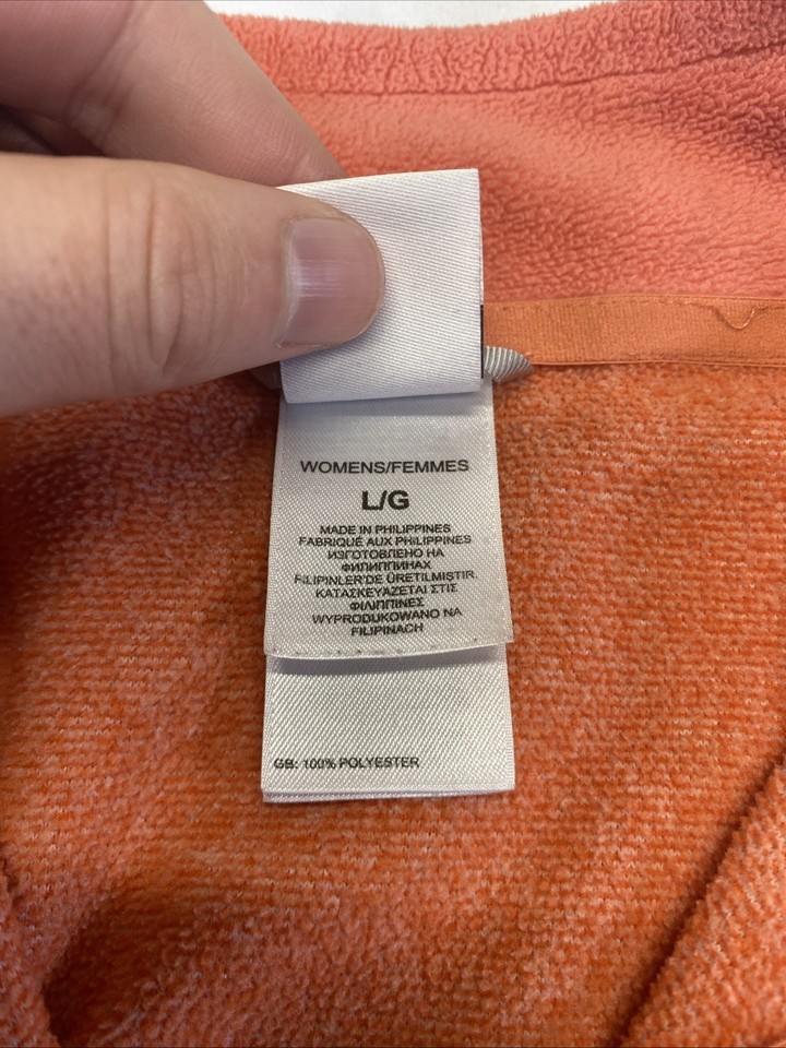 The North Face Orange 1/4 Zip Pullover Fleece Sweater Women's Size ...