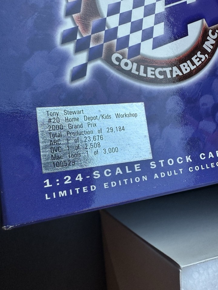 NASCAR 1/24 Diecast Tony Stewart #20 Home Depot Kids Workshop 2000 ...