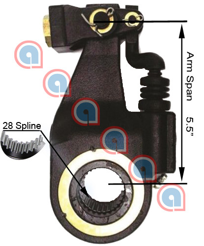 Automatic slack adjuster, 28 Spline 5.5", Ref: Bendix 065174 / K043197 ...