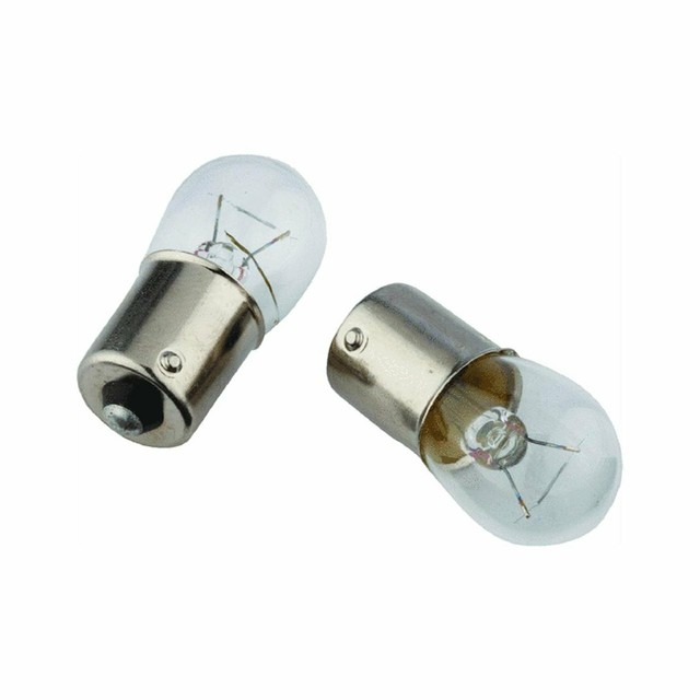 Two (2) GE 1003 Miniature Lamp Bulb 12w Single Contact 12 volt B6 Ship ...