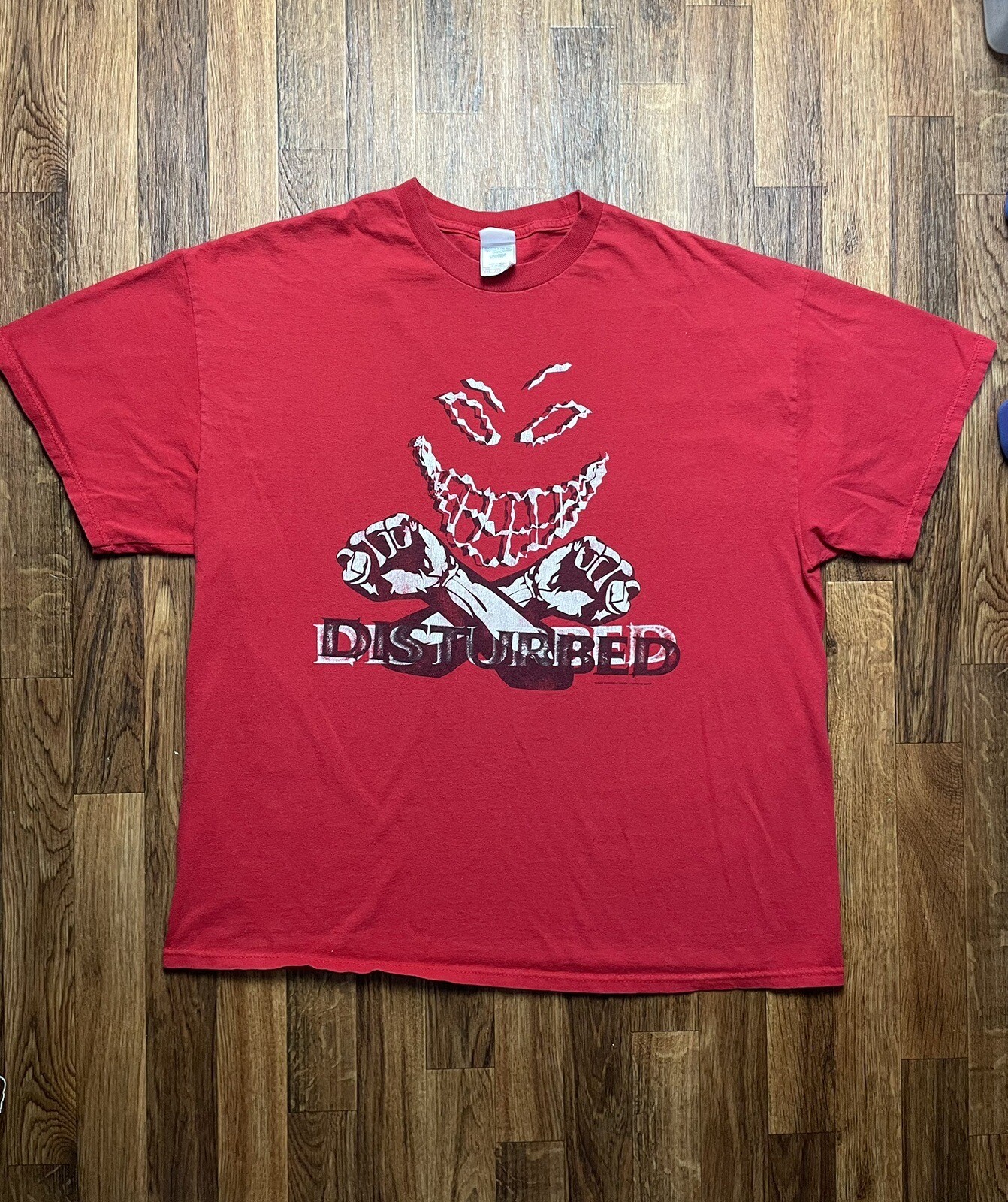 Disturbed Rock Band T Shirt Large Red Vintage Rare 20… - Gem