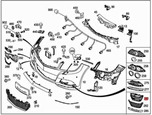 Genuine MERCEDES C204 S204 W204 C-CLASS W204 Cover bumper area ...