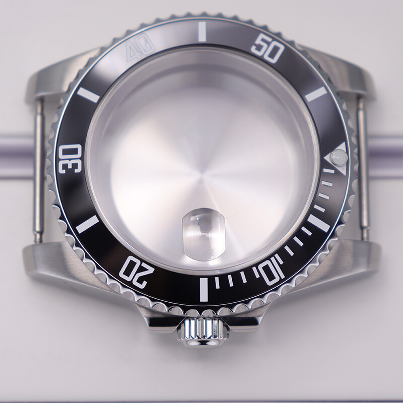 40mm Luxury men Diver Watch Cases Glass Exhibition back For Seiko nh35 ...