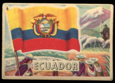 Trade Card, A&BC Chewing Gum, FLAGS OF THE WORLD, 1959, Std, Ecuador ...