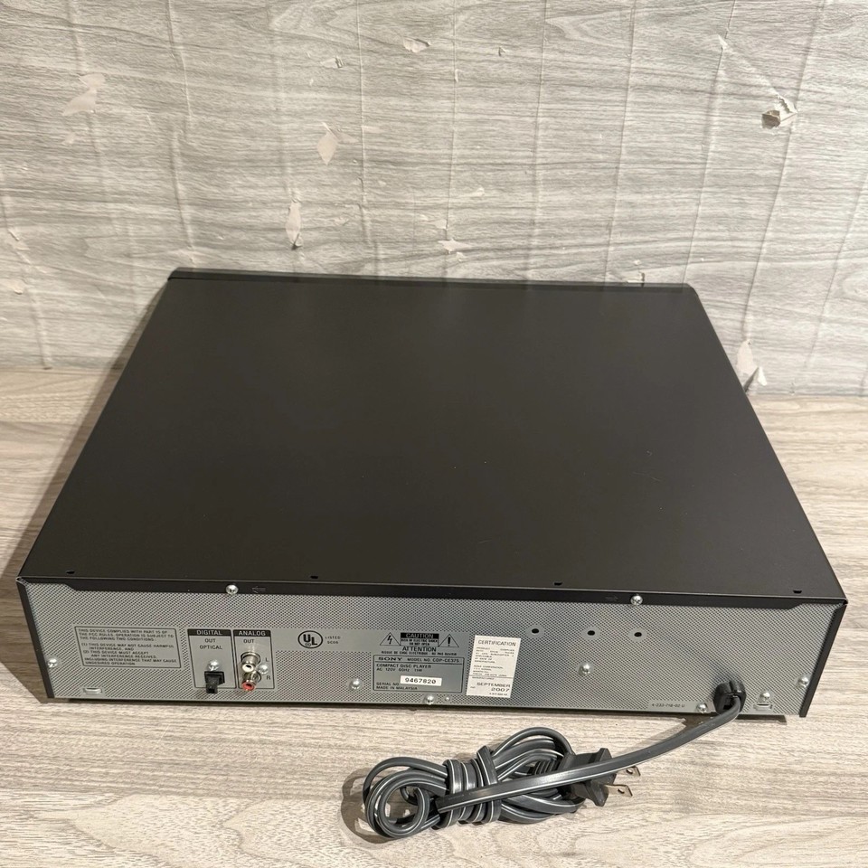 Sony CDP-CE375 5-Disc Changer CD Compact Disc Player Optical Out Remote ...