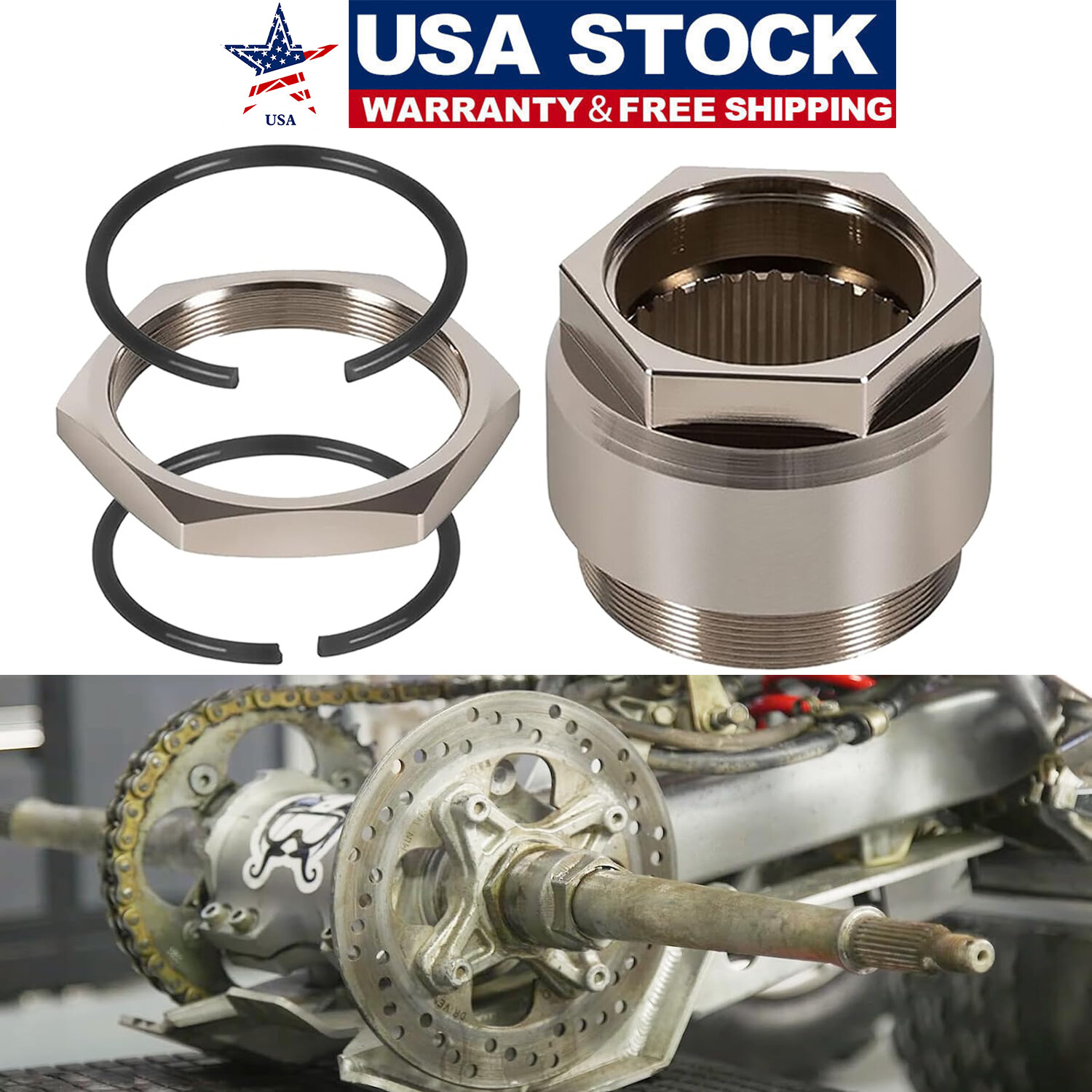 Rear Axle Lock Jam Nut for Honda TRX300EX TRX400EX TRX250X 450R ATC350X ...