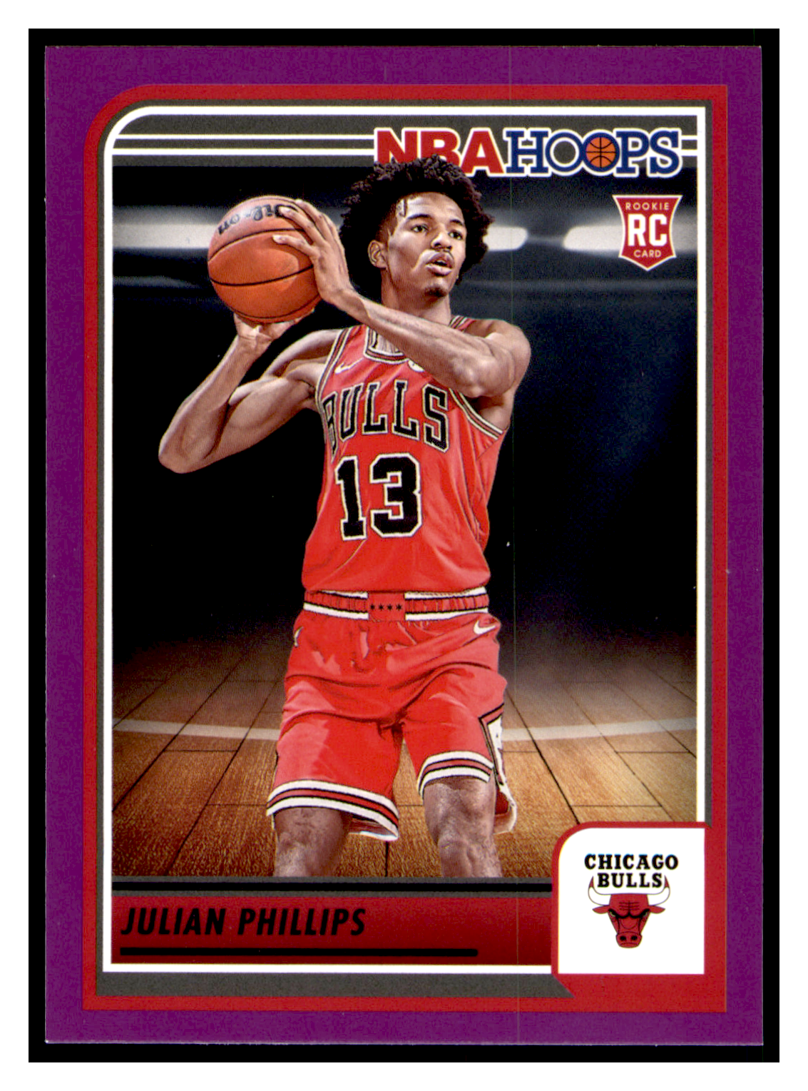 2023-24 NBA Hoops Julian Phillips RC #256 Purple Parallel - Chicago ...