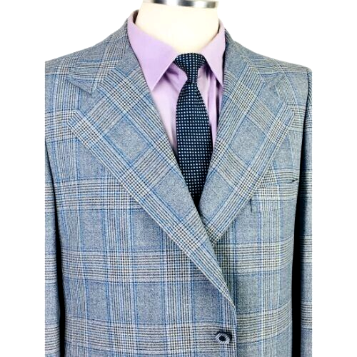 40S* Curlee USA Mens 1970s Vintage 2 Button Blazer Sport Coat Glen ...