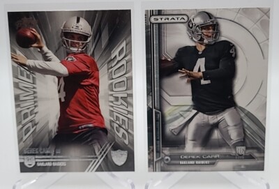 2X DEREK CARR ROOKIE CARD RC 2014 TOPPS STRATA #124 & TOPPS PRIME ...