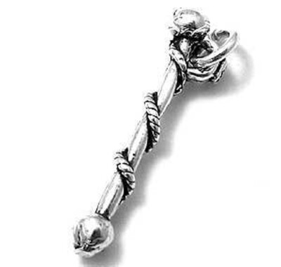 925 Sterling Silver 3D Baton Charm | eBay