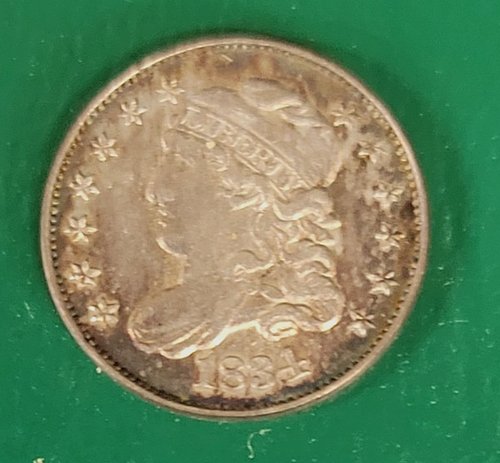 Nice 1834 United States Capped Bust Half Dime But, With Rolled Up Edge ...