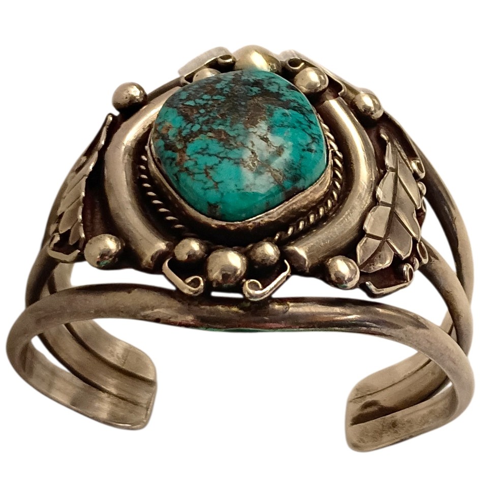 Attributed To Mark Chee Navajo 1940s Candelaria Turquoise Silver ...