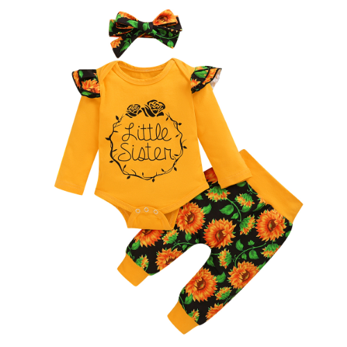 3Pcs Baby Girl Clothes Set Newborn Kids Clothing Childern Clothes Girl ...