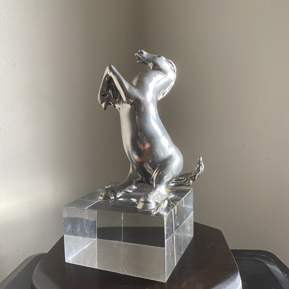 Castor Cooper Vintage MCM Pewter HORSE Sculpture on Lucite Base ...