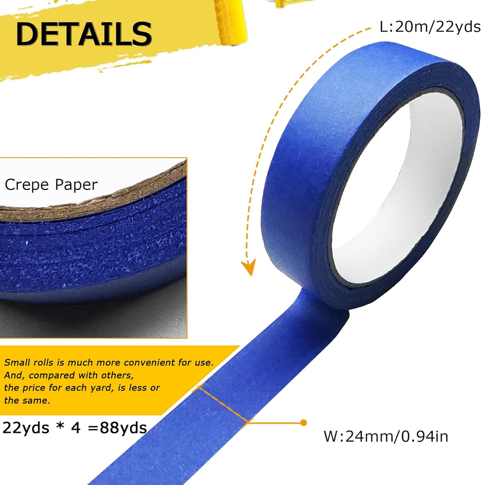 Automotive Masking Tape Blue Refinish Masking Tape Auto Body Paint Tape ...