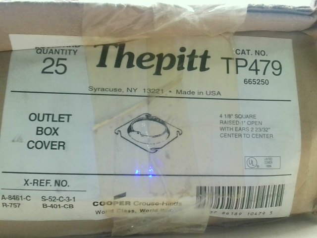 Crouse-Hinds Cooper TP479 4-1/8" Square 1" Raise Open With Ears (25 PCS ...