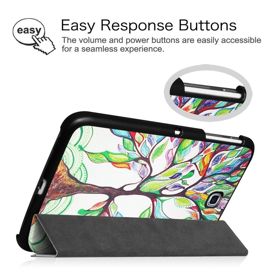 Folio Slim Shell Case Stand Cover for Samsung Galaxy Tab 4 8 8.0" Inch ...