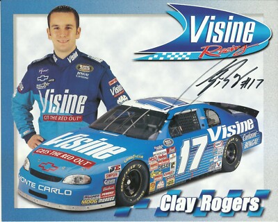 Clay Rogers NASCAR Racing Original Autograph 8x10 Signed Hero Card | eBay