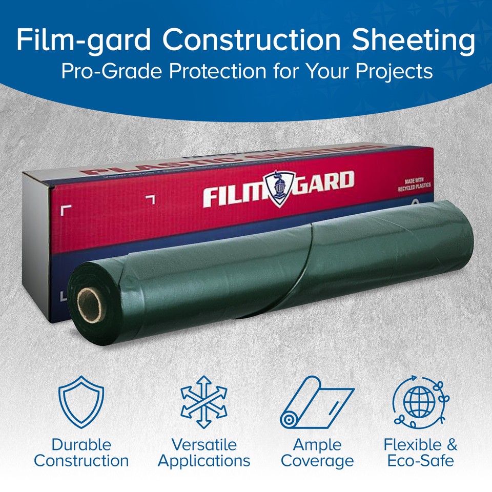 Film-Gard 20' x 100' 10 Mil Polyethylene Painters Plastic Sheeting Roll ...
