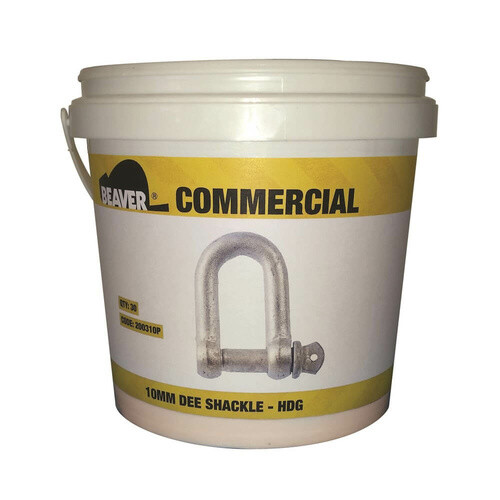 Beaver Commercial Screw Pin Dee Shackle Hot Dip Galvanised- 6mm 1/4 ...