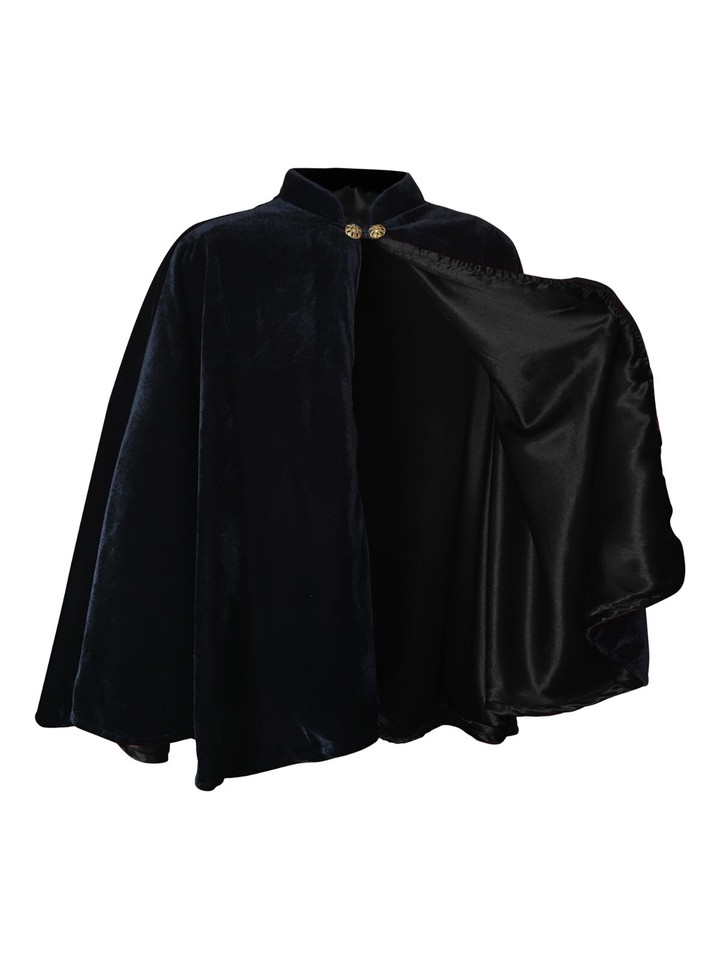 Capelet, Satin Lined Velvet Cape, Short Renaissance Cloak, Unisex ...
