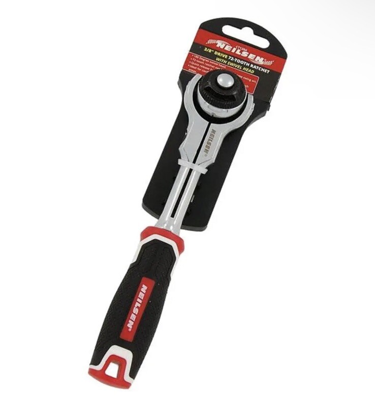 Swivel Head Socket Reversible Ratchet Handle Quick Release 3/8" Tool ...